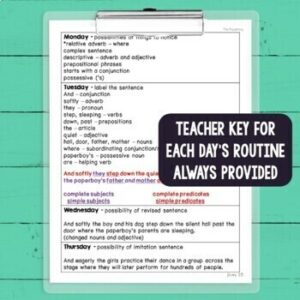 Daily Grammar Mentor Sentence Units (VOLUME 1) Bundle (Grades 3-5): 40 ...