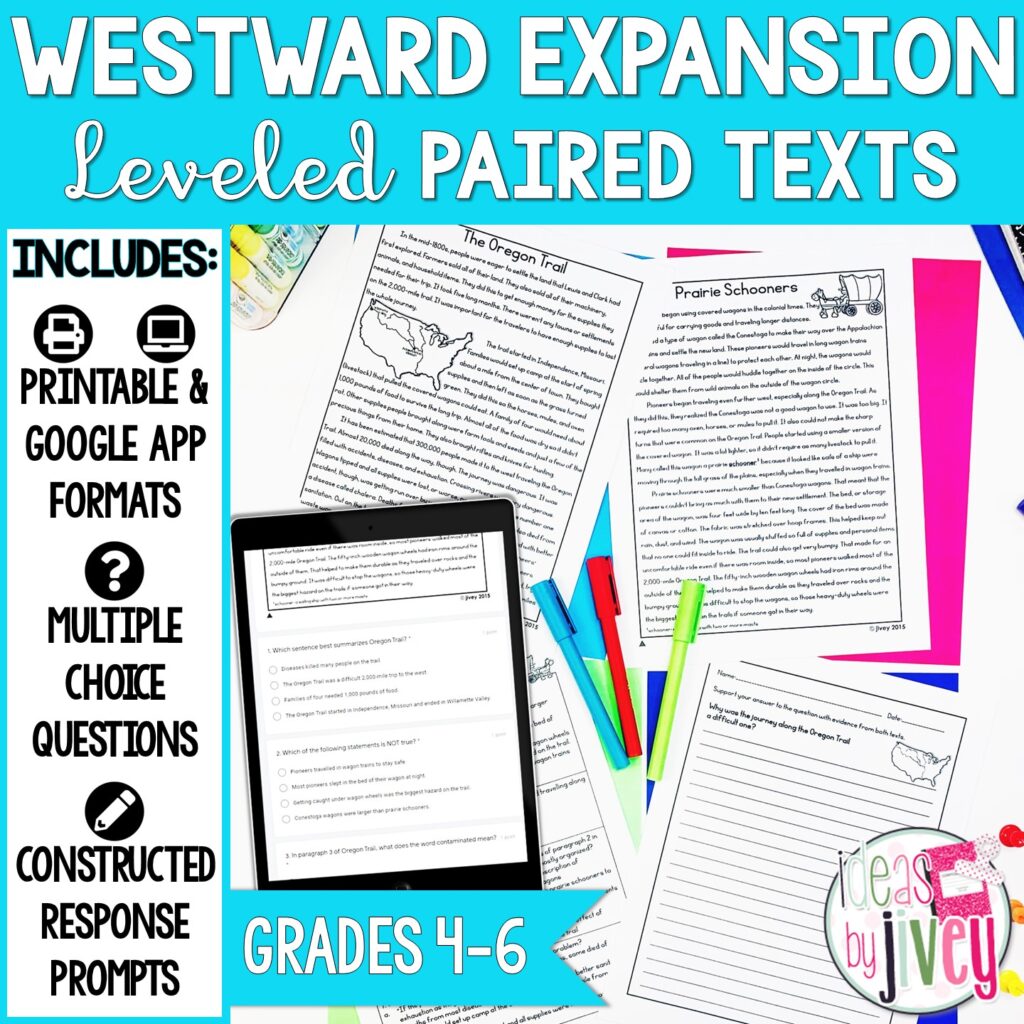 Paired Texts [Print & Digital]: Westward Expansion Grades 4-6 - Ideas ...
