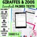 Paired Texts [Print & Digital]: Giraffes and Zoos Grades 4-6 - Ideas by ...