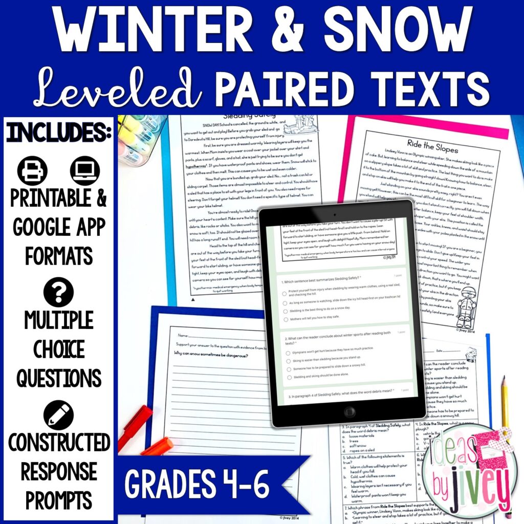 Paired Texts [Print & Digital]: Winter and Snow Grades 4-6 - Ideas by Jivey