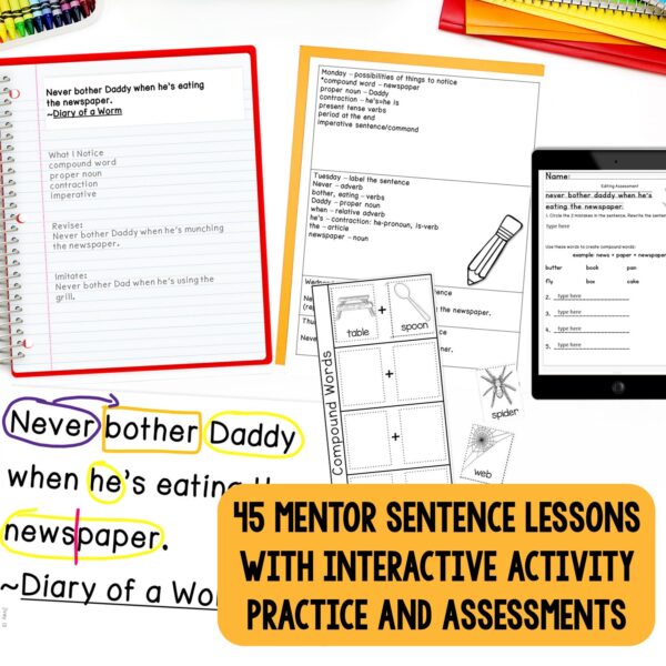 Yearlong Mentor Text Grammar & Reading Curriculum Bundle: SECOND GRADE ...