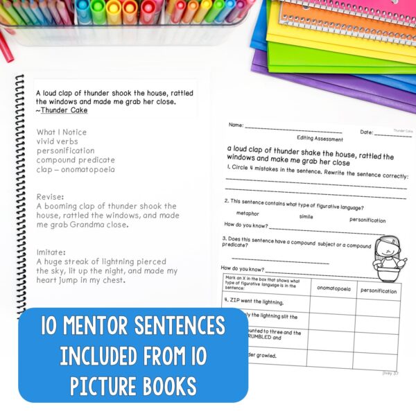 Mentor Sentences Unit: Daily Grammar Vol 1, Third 10 Weeks (Grades 3-5 ...