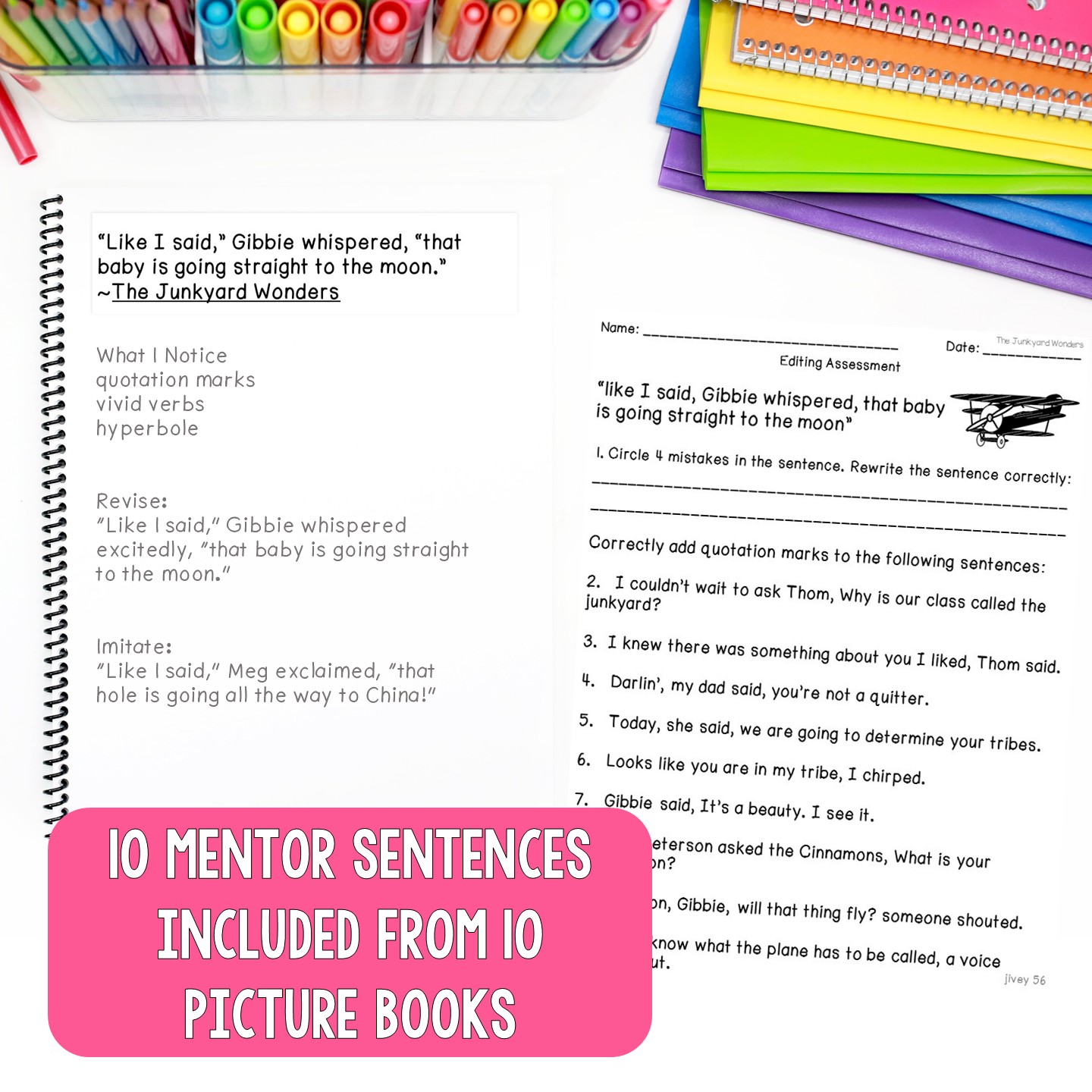 Mentor Sentences Unit: Daily Grammar Vol 1, Fourth 10 Weeks (Grades 3-5 ...