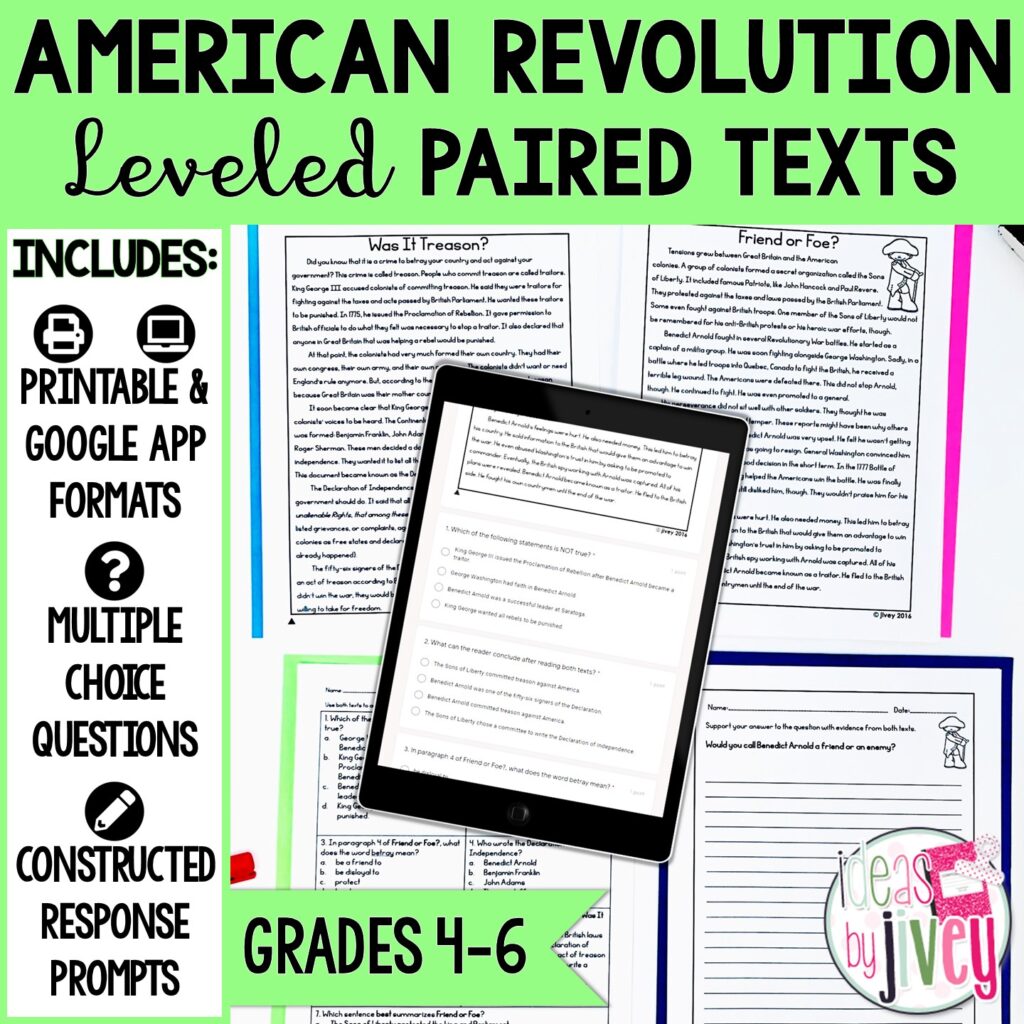 Paired Texts [Print & Digital]: American Revolution / Revolutionary War ...