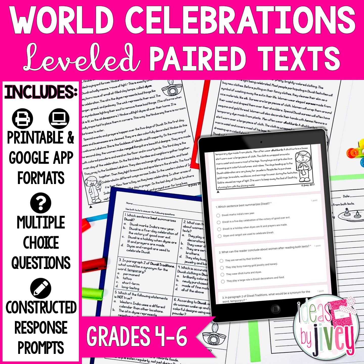 Paired Texts [Print & Digital]: World Celebrations Grades 4-6 - Ideas ...