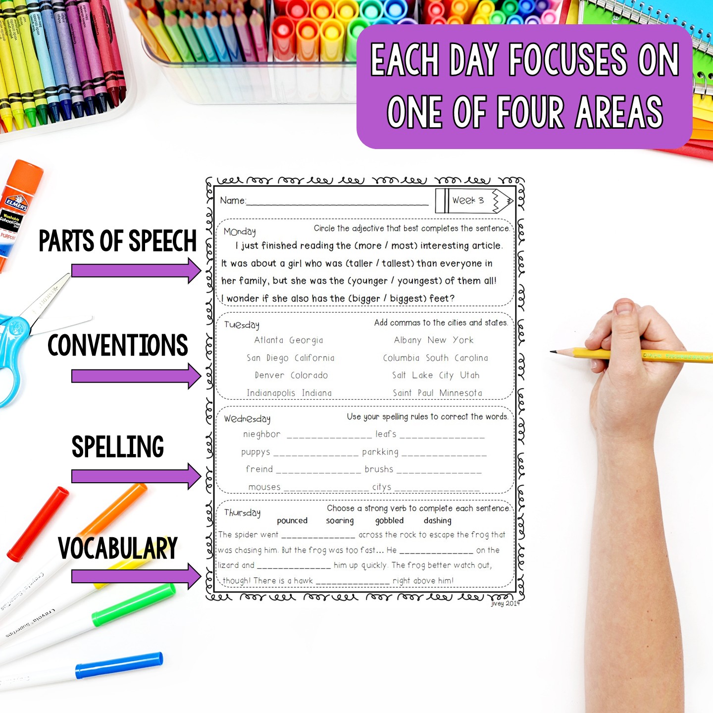 Grammar / Language Spiral Review 1st Quarter Weeks 1-9 (4th Grade ...