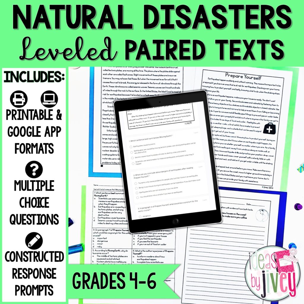 Paired Texts [Print & Digital]: Natural Disasters for Grades 4-6 ...