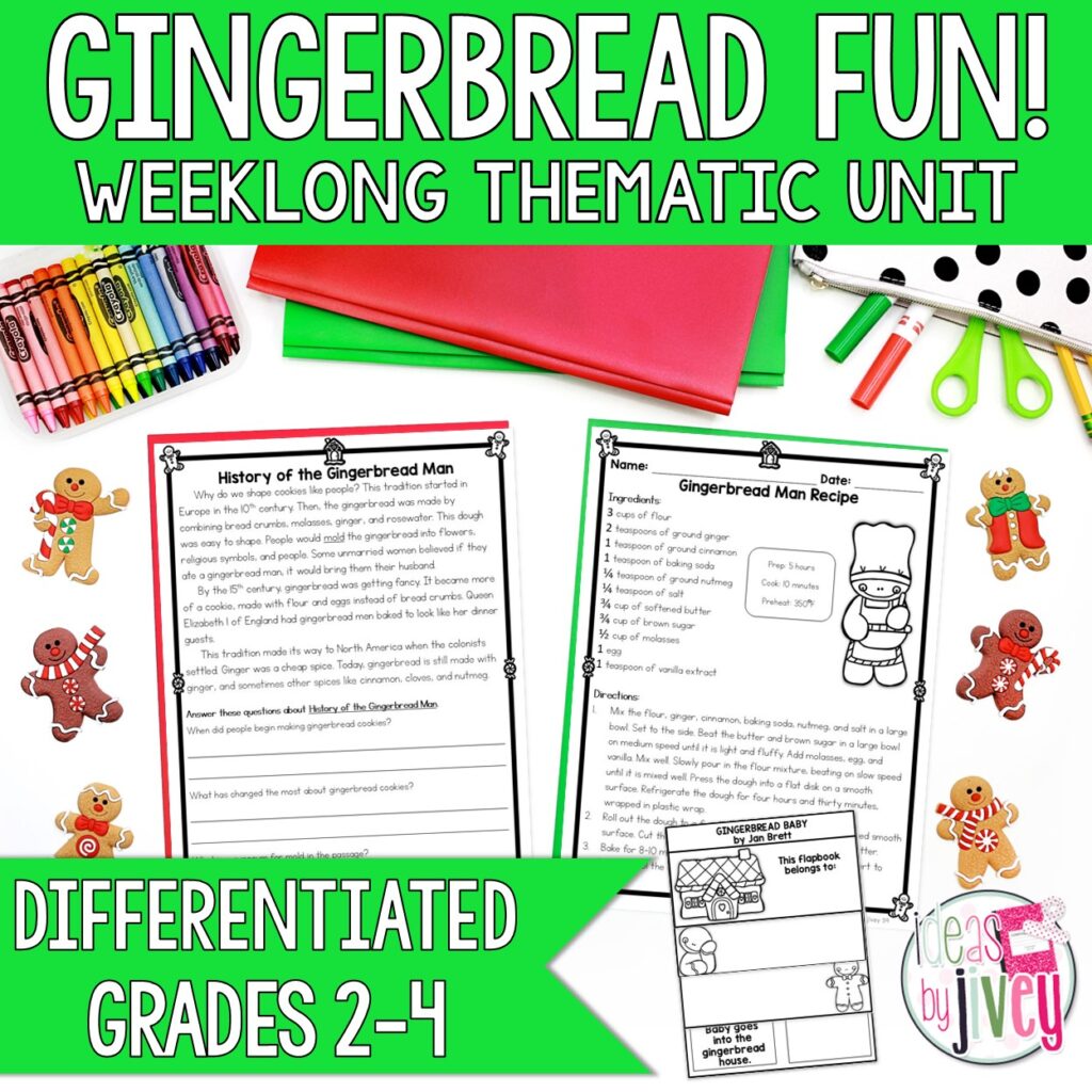 Gingerbread Week Holiday Thematic Math, Reading, Social Studies ...