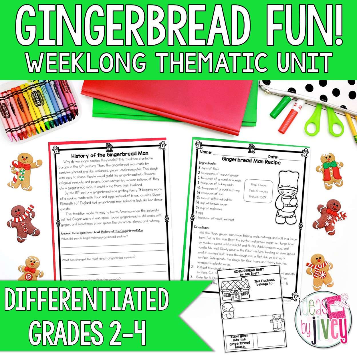 Gingerbread Week Holiday Thematic Math, Reading, Social Studies ...