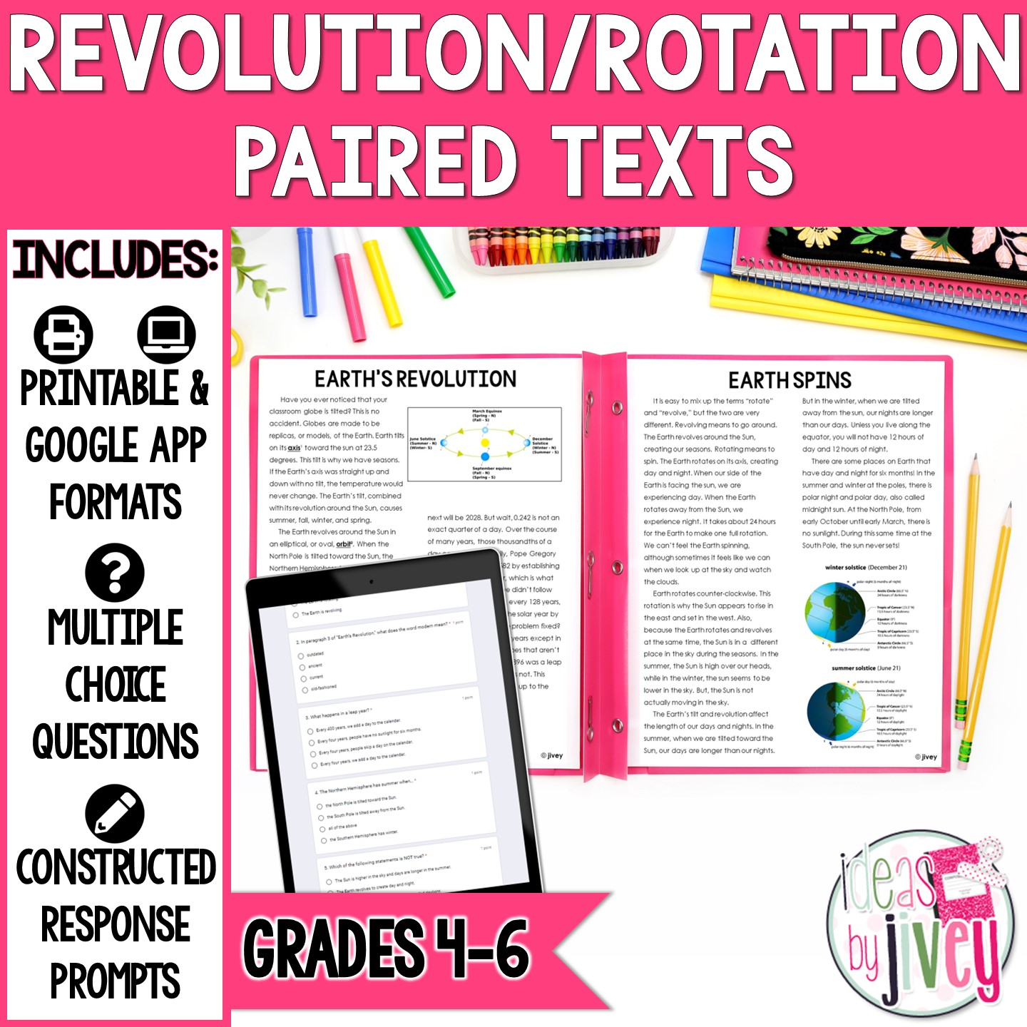 Paired Texts [Print & Digital]: Earth's Revolution/ Rotation & Leap ...
