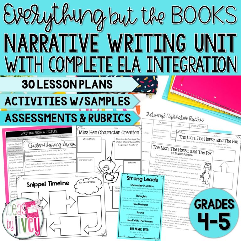 Narrative Writing & Reading Integration Unit [GRADES 4-5] - Ideas by Jivey