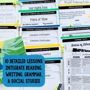 Her Right Foot & Immigrants Mentor Text Unit for Grades 3-5 - Ideas by ...