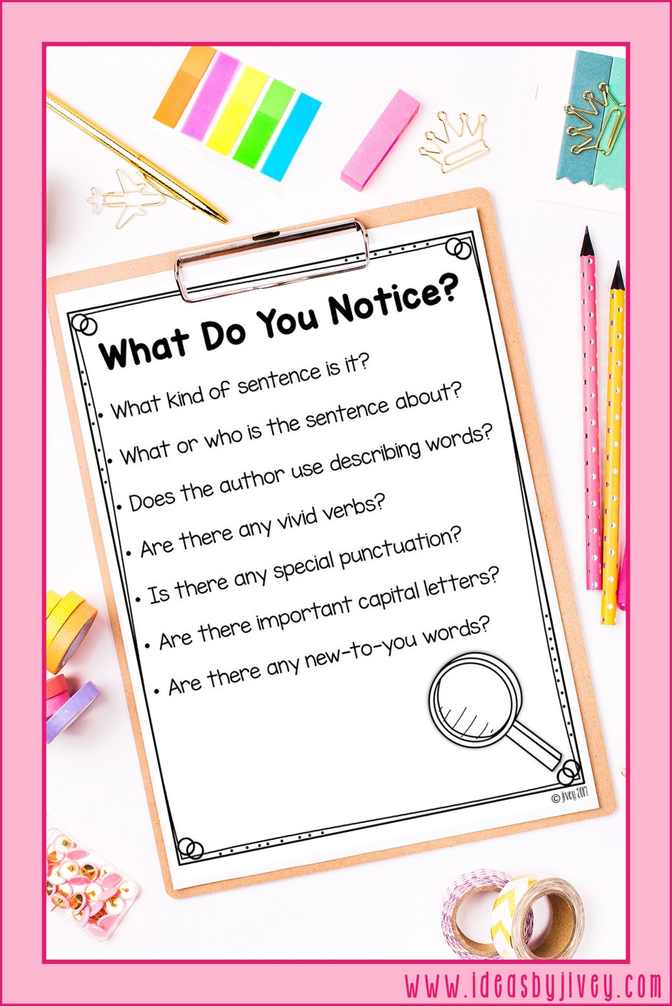 Mentor Sentences Routine: Break It Down (Time to Notice) - Ideas by Jivey