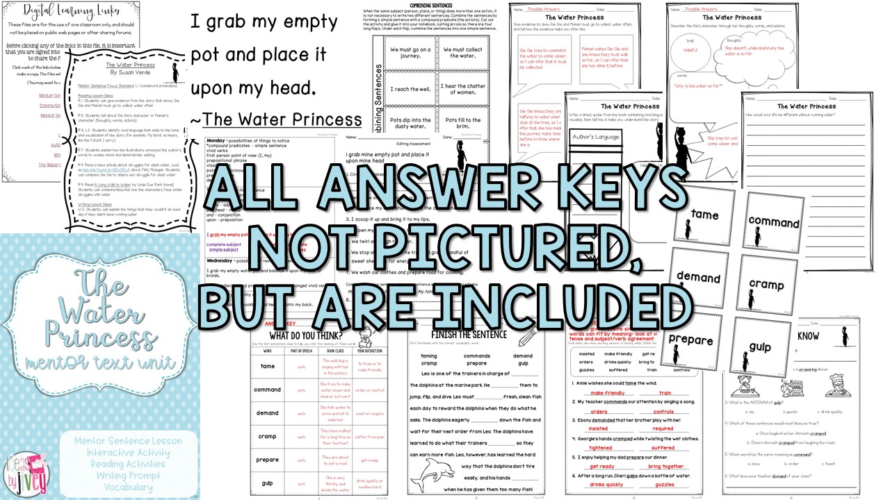 The Water Princess Mentor Text Digital & Print Unit - Ideas by Jivey