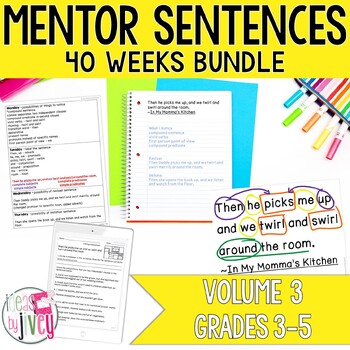 Daily Grammar Mentor Sentence Units (VOLUME 3) Bundle (Grades 3-5): 40 ...