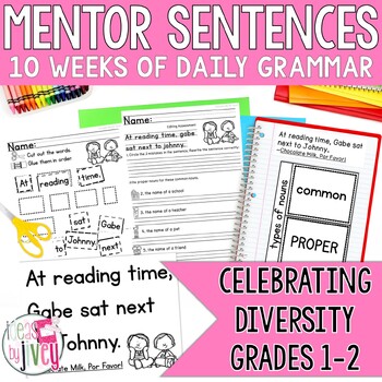 Daily Grammar Mentor Sentences Unit: Celebrating Diversity (Grades 1-2 ...
