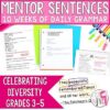 Daily Grammar Mentor Sentences Unit: Celebrating Diversity (Grades 3-5 ...