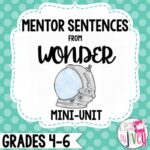 Wonder Mentor Sentences and Interactive Activities Mini-Unit (Grades 4 ...