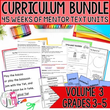 Yearlong Mentor Text Grammar and Reading Curriculum Bundle: Volume 3 ...