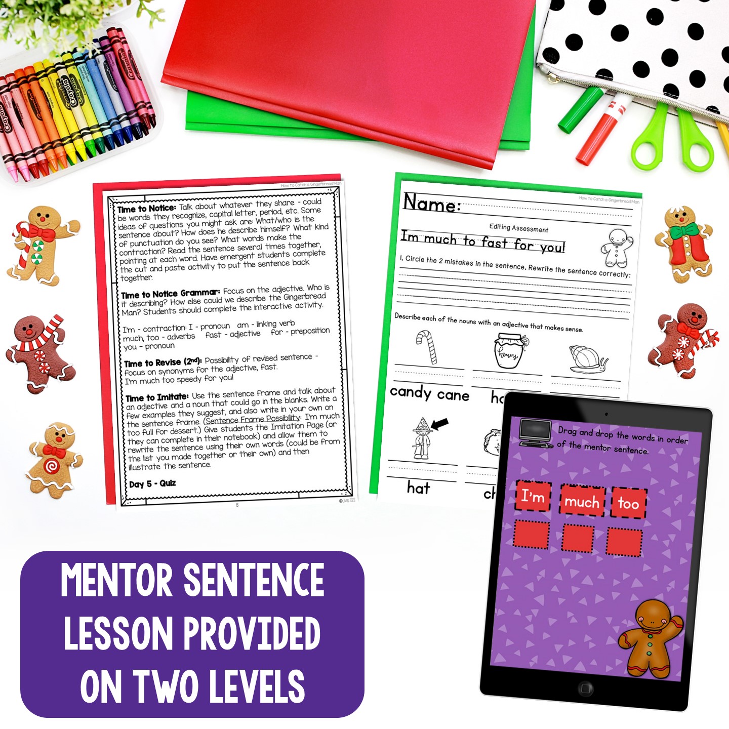 How to Catch a Gingerbread Man Holiday Mentor Text Unit for Grades 1-2 ...