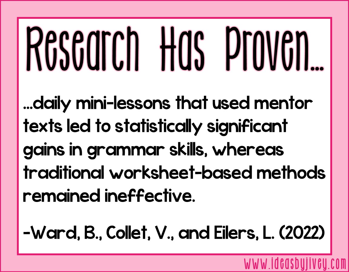 Mentor Texts For Grammar Free Lesson and Video Training - Ideas by Jivey